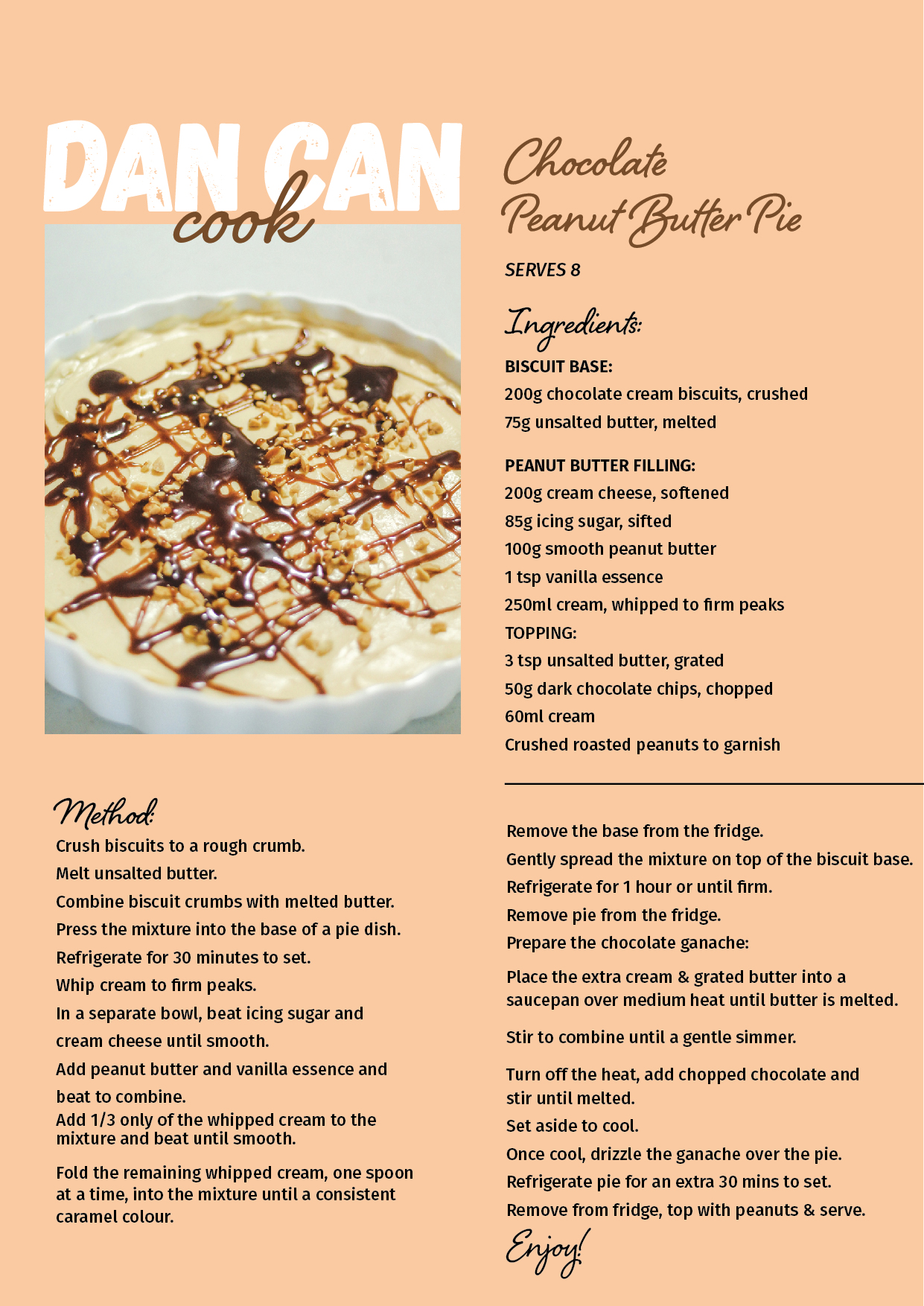 Dan Can Cook - Choc Peanut Butter Pie Recipe - Ems for Kids Earmuffs